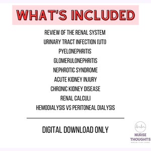 Renal/urinary System & Diseases Nursing Study Guides Nursing - Etsy