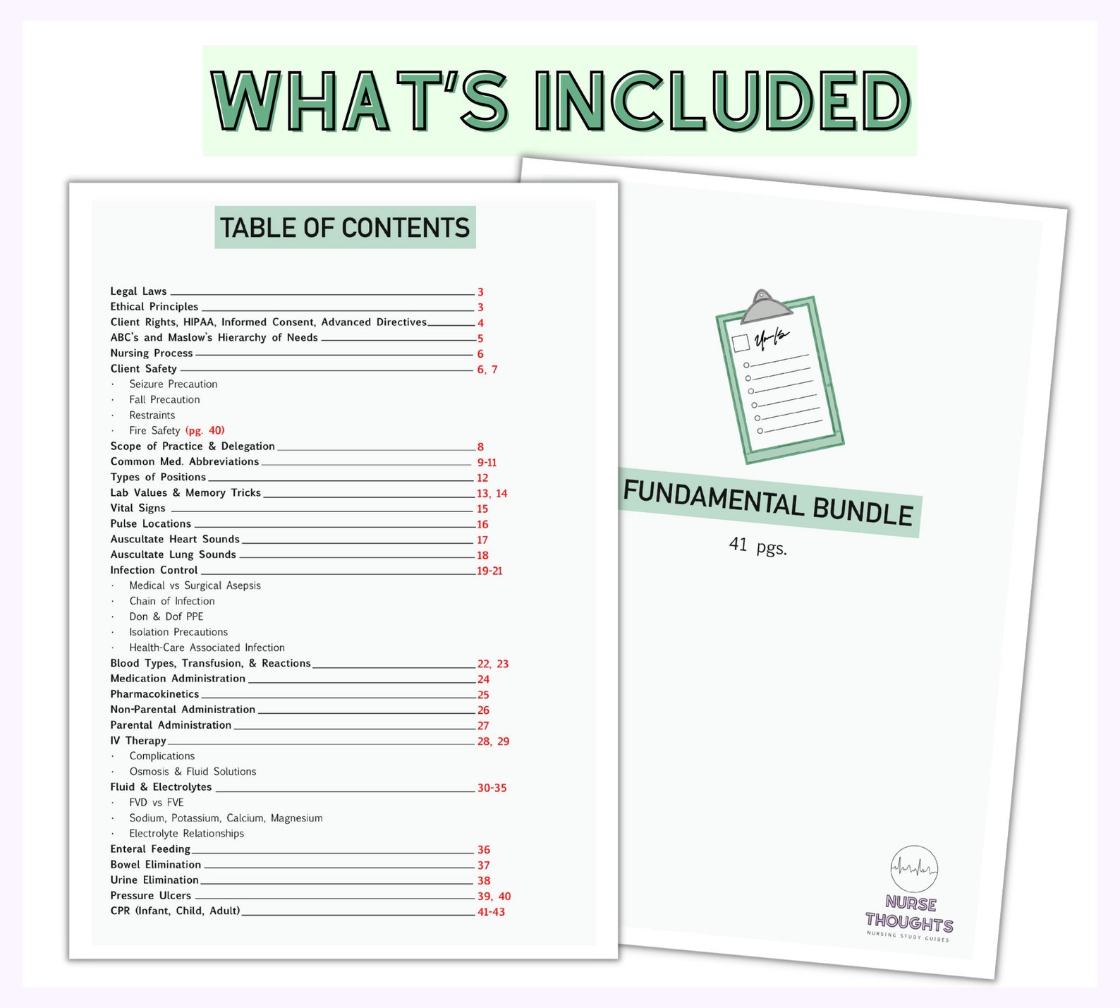 Fundamental of Nursing, Fundamental Bundle Notes, Nursing Notes ...