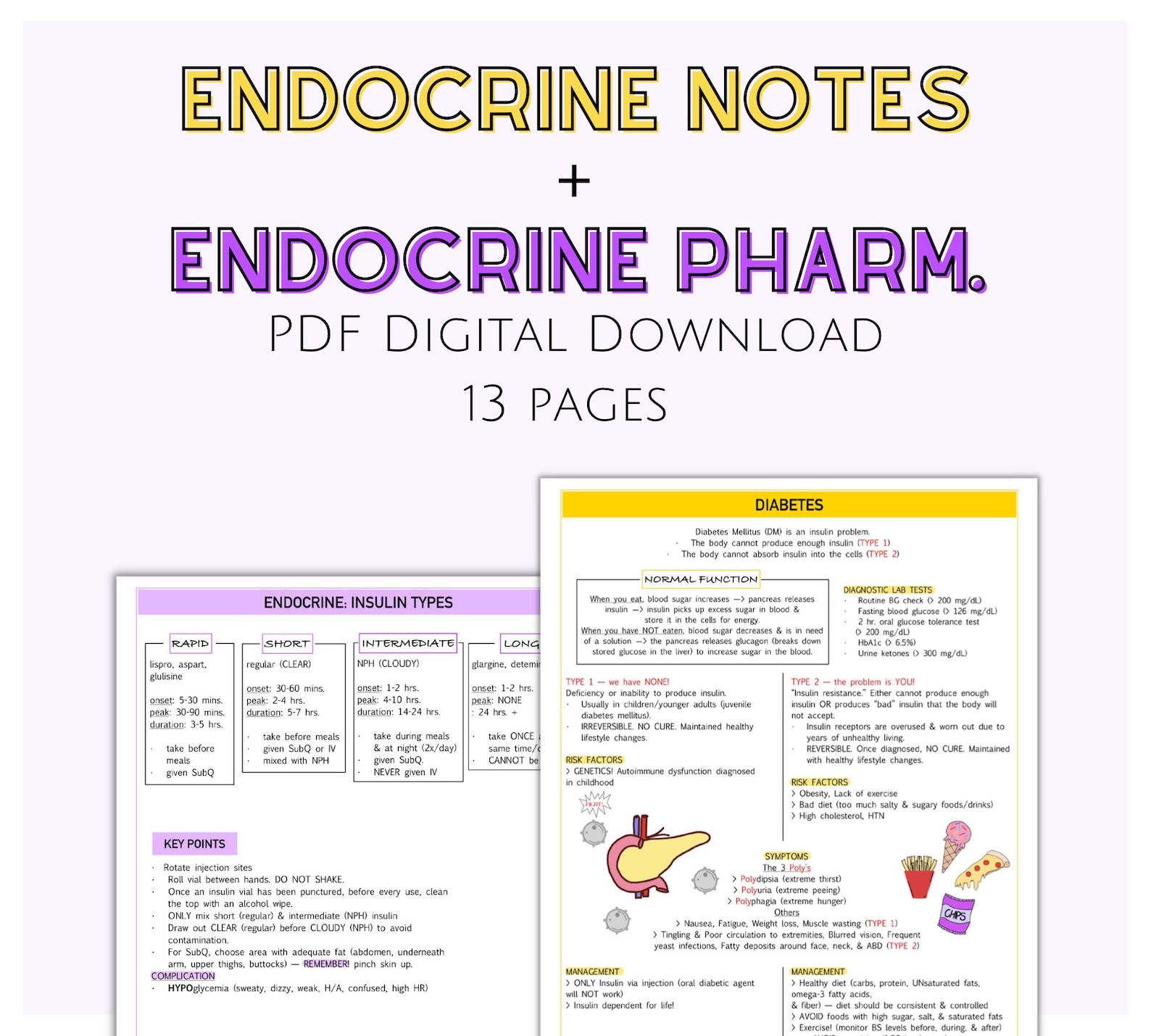 Endocrine System & Diseases, Endocrine Notes, Pharmacology Notes ...