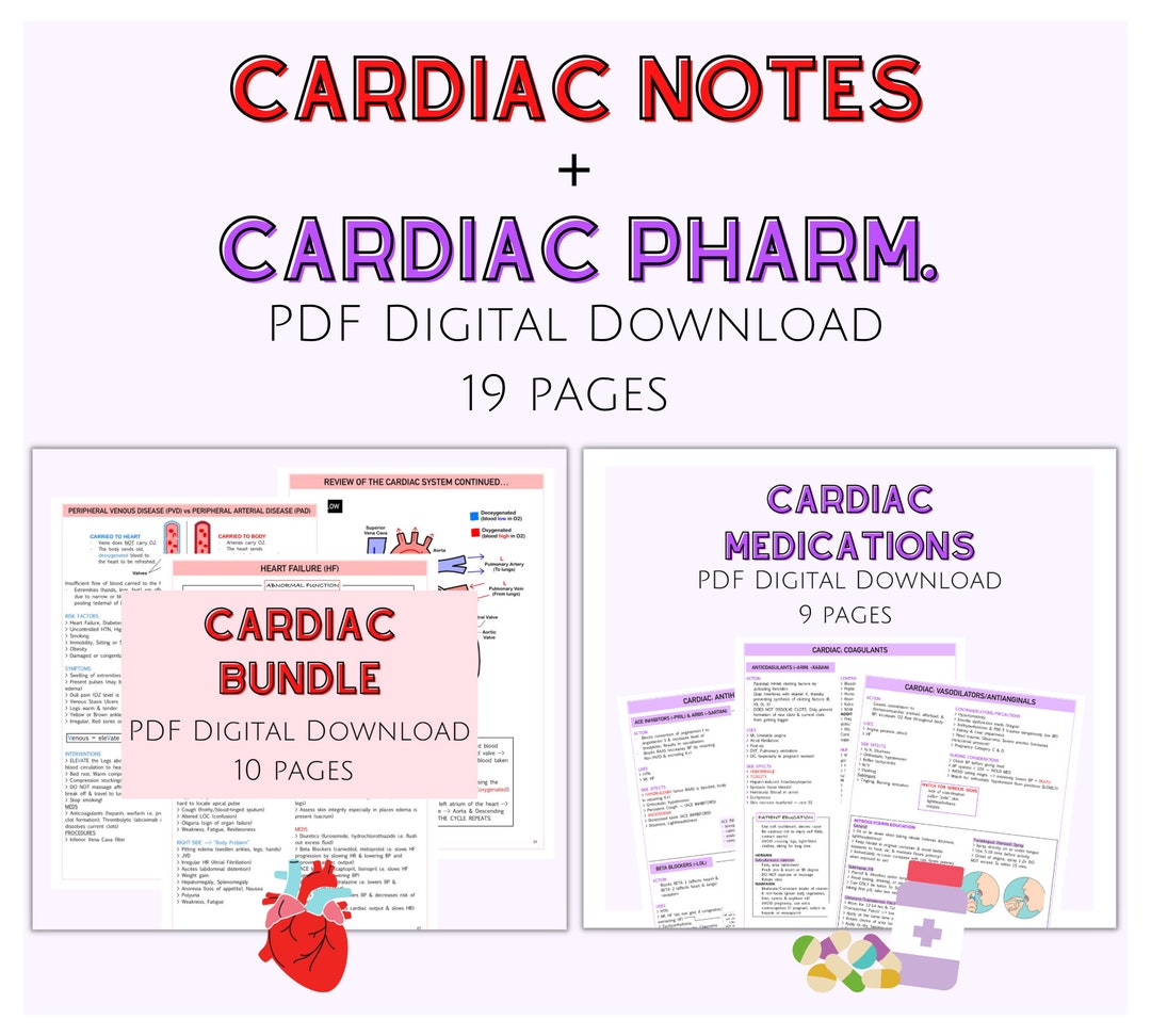 Cardiac Bundle Notes, Med Surg Notes, Pharmacology Notes, Nursing Study ...