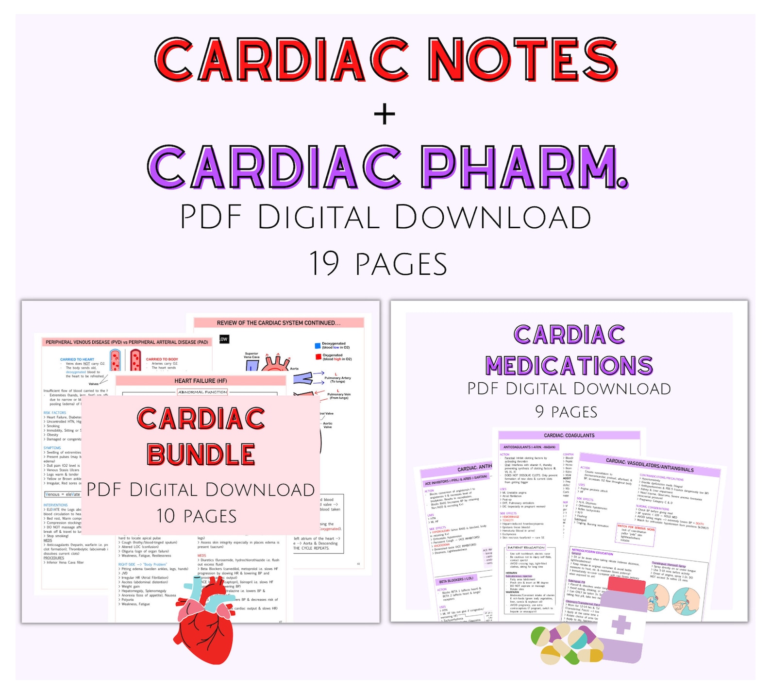 Cardiac Bundle Notes, Med Surg Notes, Pharmacology Notes, Nursing Study ...