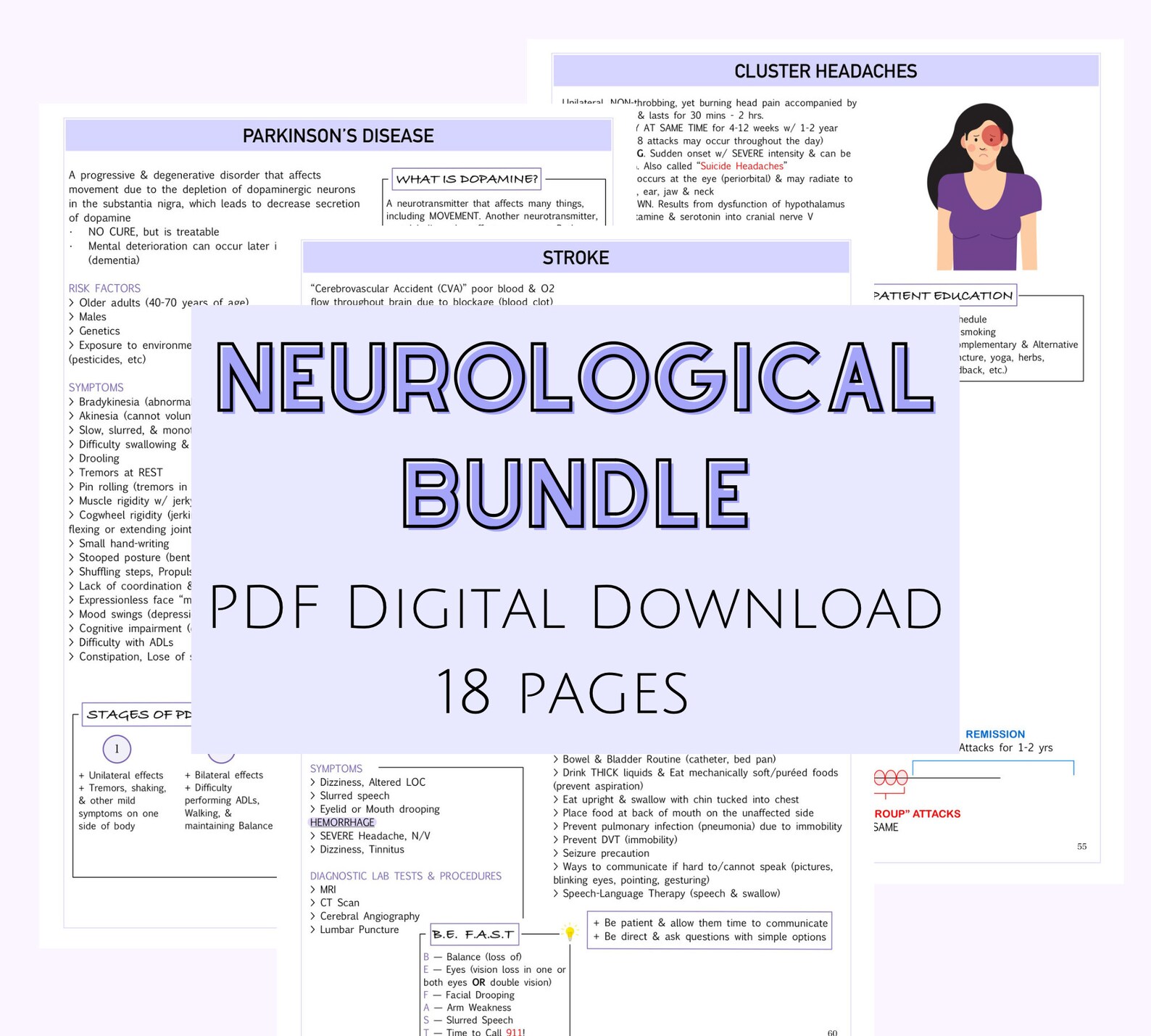 Neurological Bundle, Neuro Bundle Notes, Med Surg Notes, Medical ...