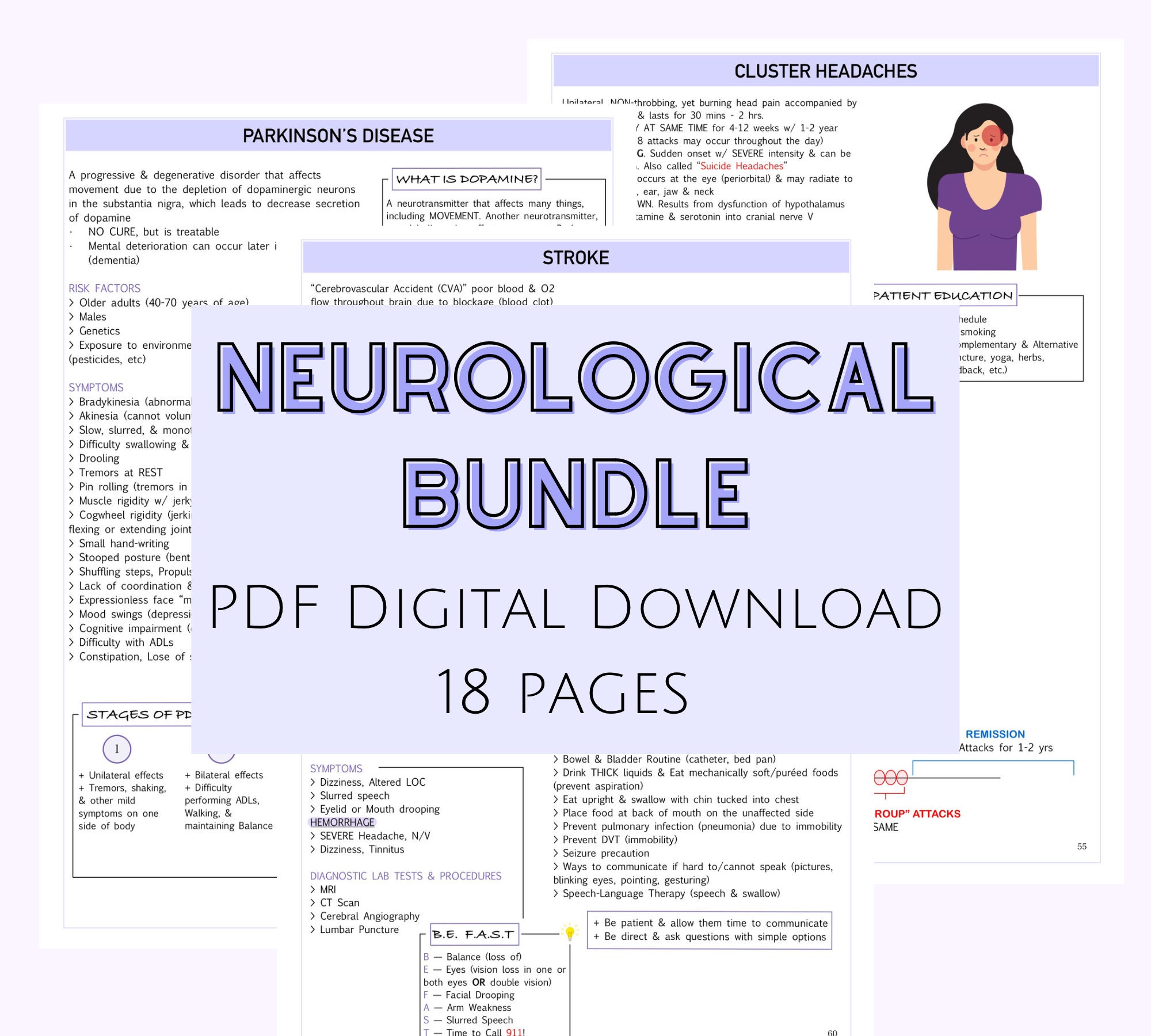 Neurological Bundle, Neuro Bundle Notes, Med Surg Notes, Medical ...