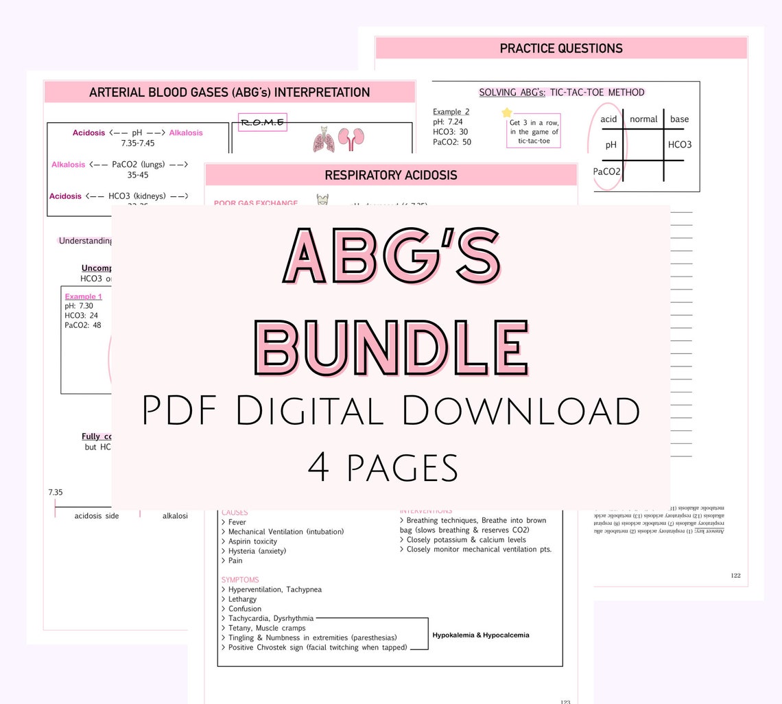 Arterial Blood Gases, Acid-base Balance, ABG Interpretation, Nursing ...