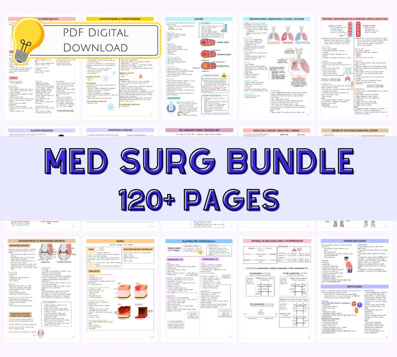 Med Surg Bundle Med Surg Study Guide Bundle Nursing Notes Digital