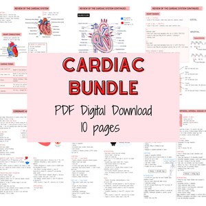 Cardiac Bundle Notes Nursing Study Guide Med Surg Notes - Etsy