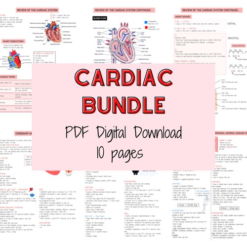 Cardiac Bundle Notes Nursing Study Guide Med Surg Notes - Etsy