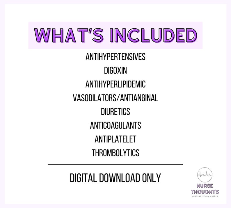 Cardiac Medications, Pharmacology Nursing Notes, Cardiac Pharmacology ...