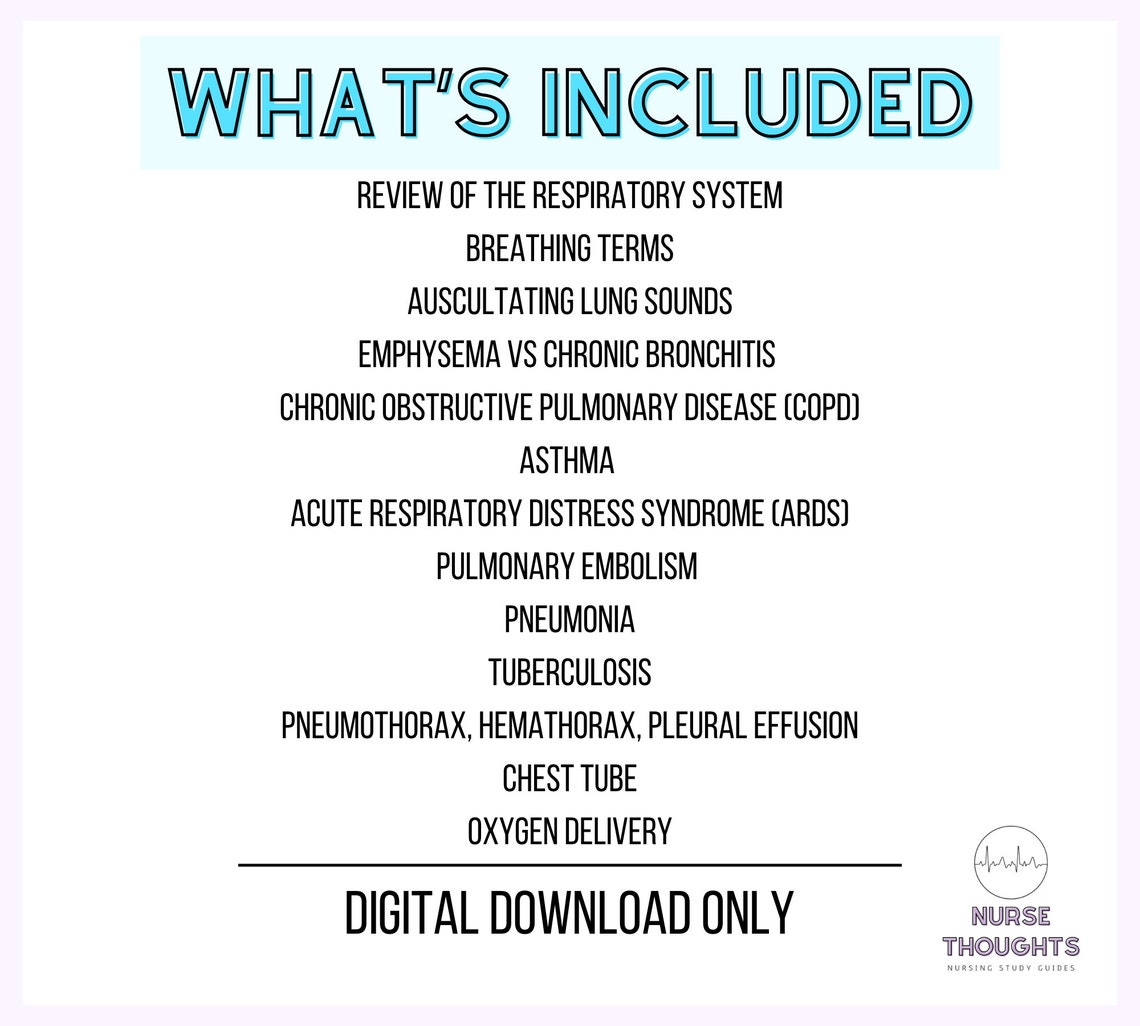 Respiratory System and Disease, Med Surg, Med Surg Nursing Study Bundle ...