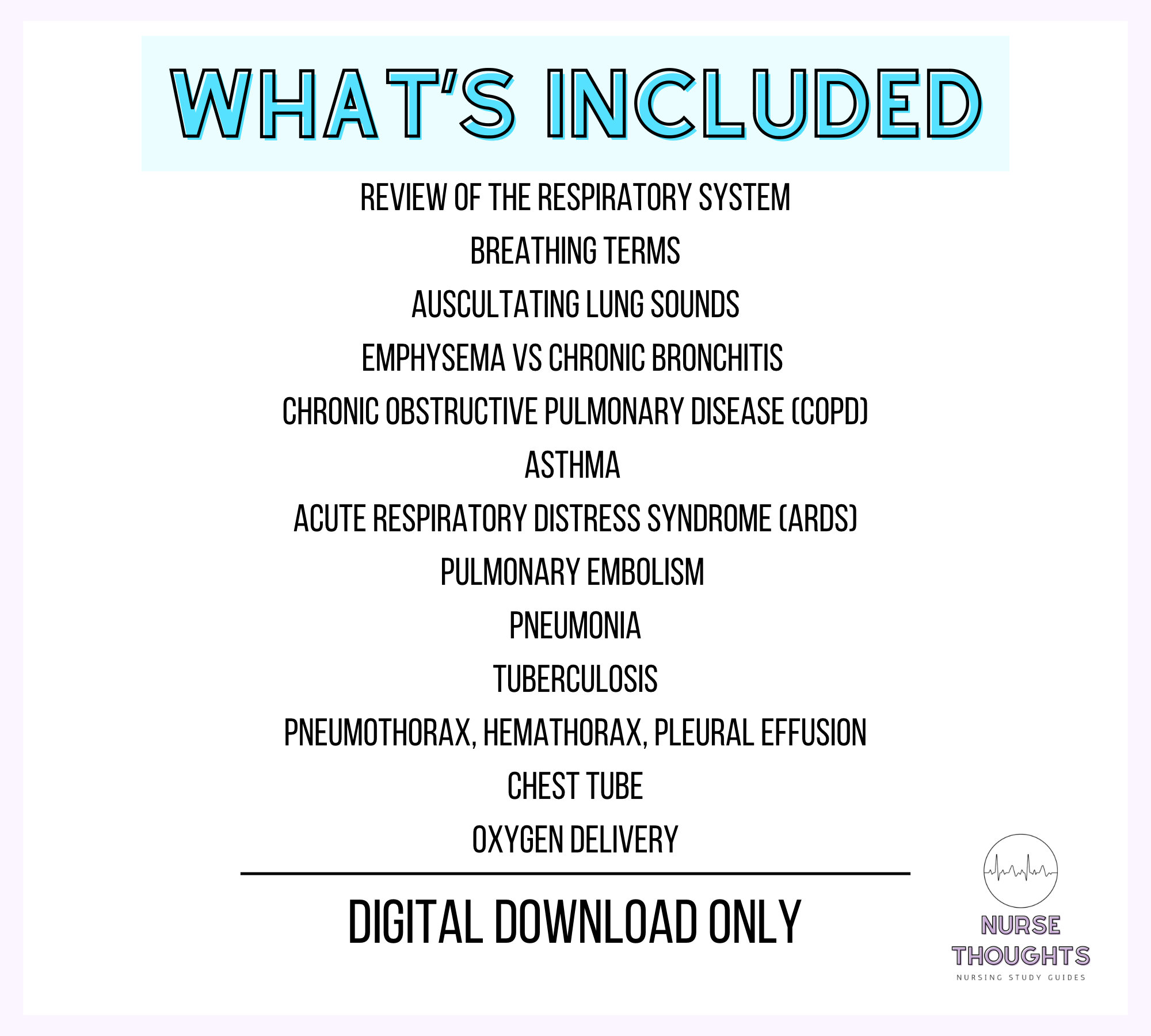 Respiratory System and Disease, Med Surg, Med Surg Nursing Study Bundle ...