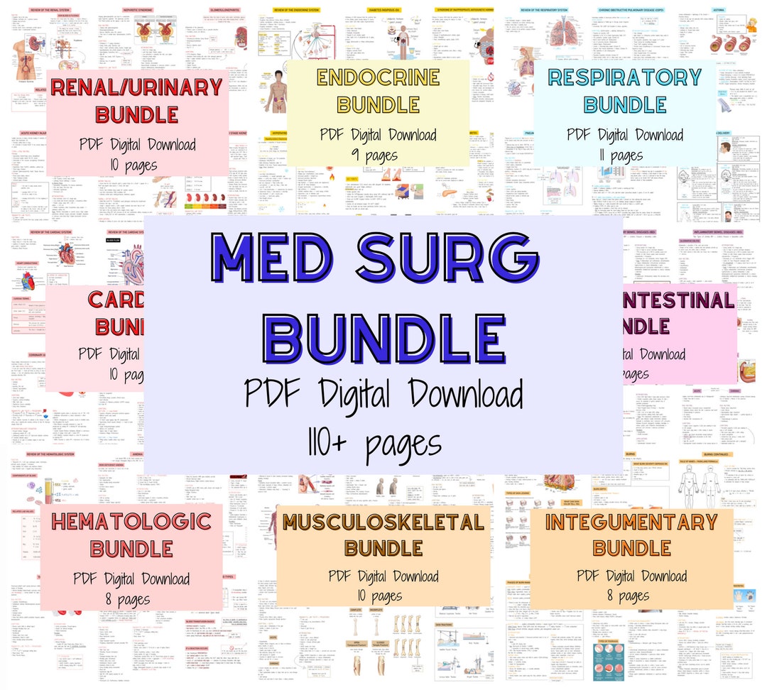 Med Surg Bundle Med Surg Study Guide Bundle Nursing Notes - Etsy