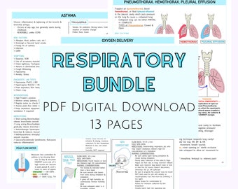 Respiratory Notes, Med Surg Bundle, Pharmacology Notes, Nursing Study ...