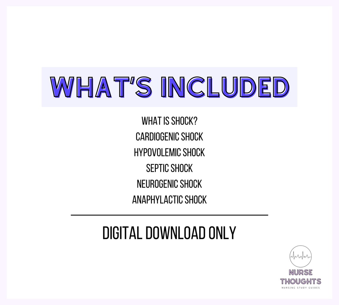 Types of Shock, Shock Nursing School Notes, Med Surg Bundle, Nursing ...