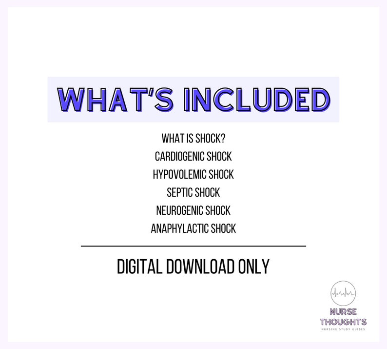 Types of Shock, Shock Nursing School Notes, Med Surg Bundle, Nursing ...