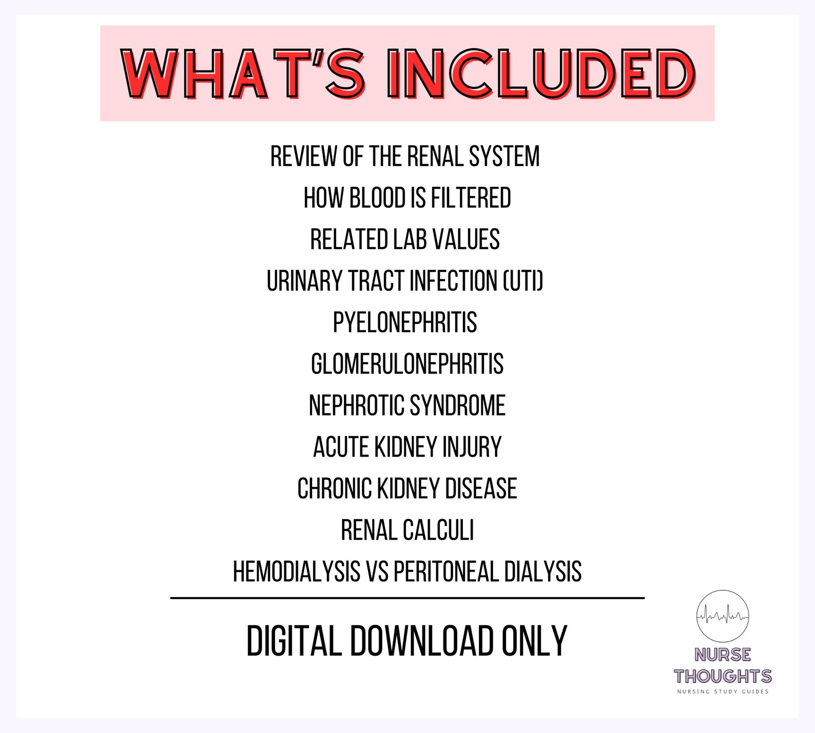 Renal/urinary System & Diseases Nursing Study Guides Nursing - Etsy