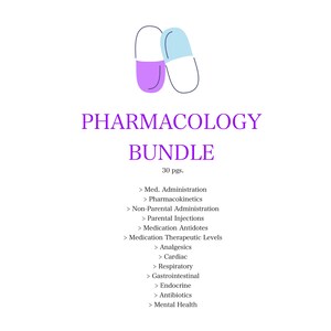 Pharmacology Bundle Nursing Notes Nursing Study Guide - Etsy