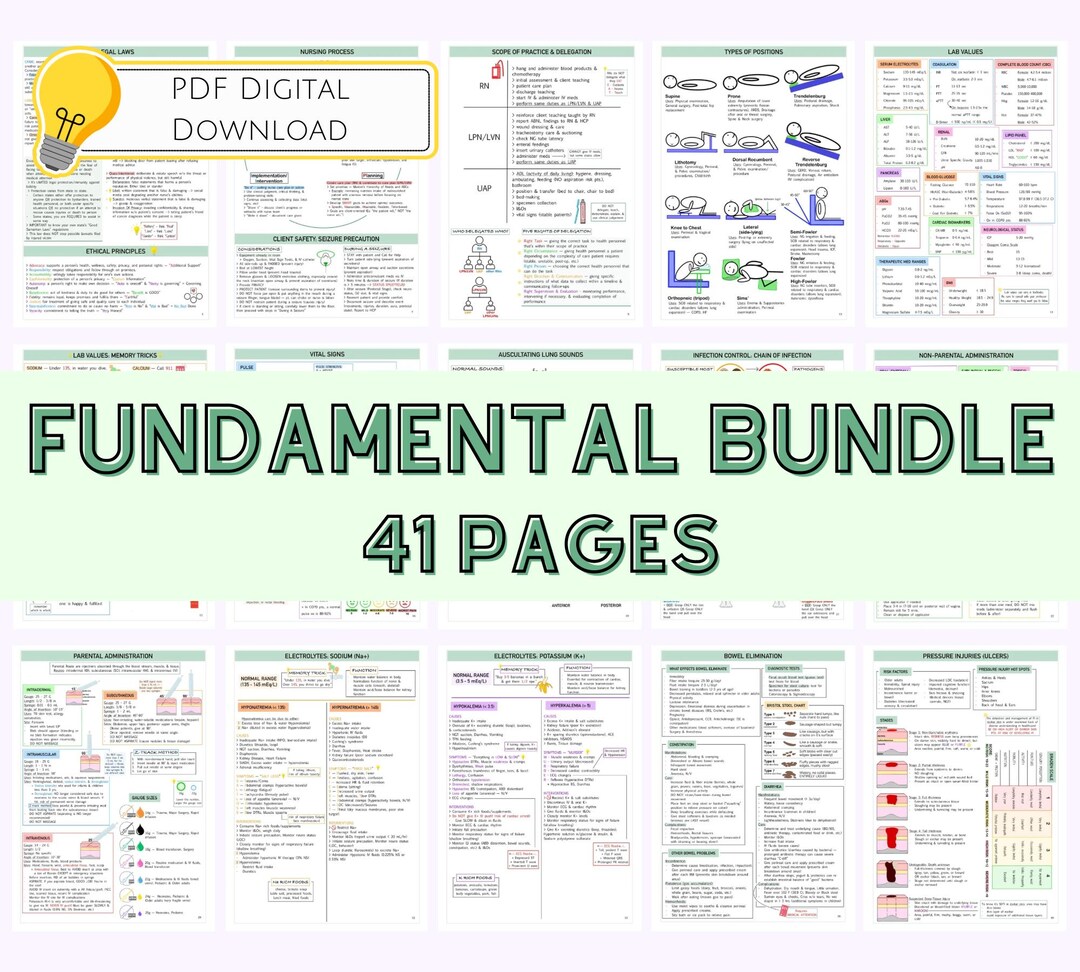 Fundamental of Nursing, Fundamental Bundle Notes, Nursing Notes ...
