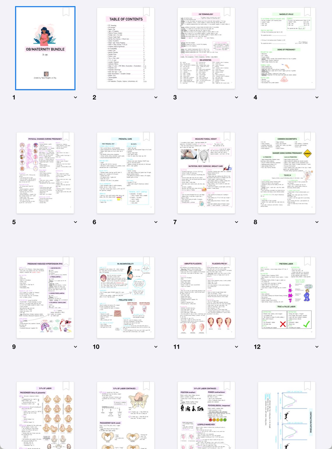 Ob/maternity Nursing Bundle Nursing Notes Digital Download - Etsy