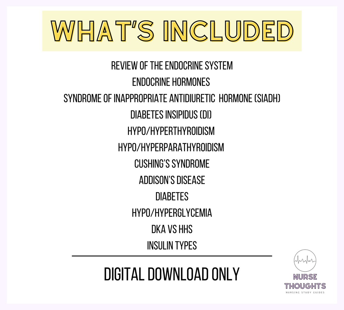 Endocrine System & Diseases, Endocrine Bundle, Nursing Study Guides ...