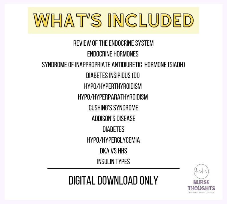 Endocrine System & Diseases, Endocrine Bundle, Nursing Study Guides ...