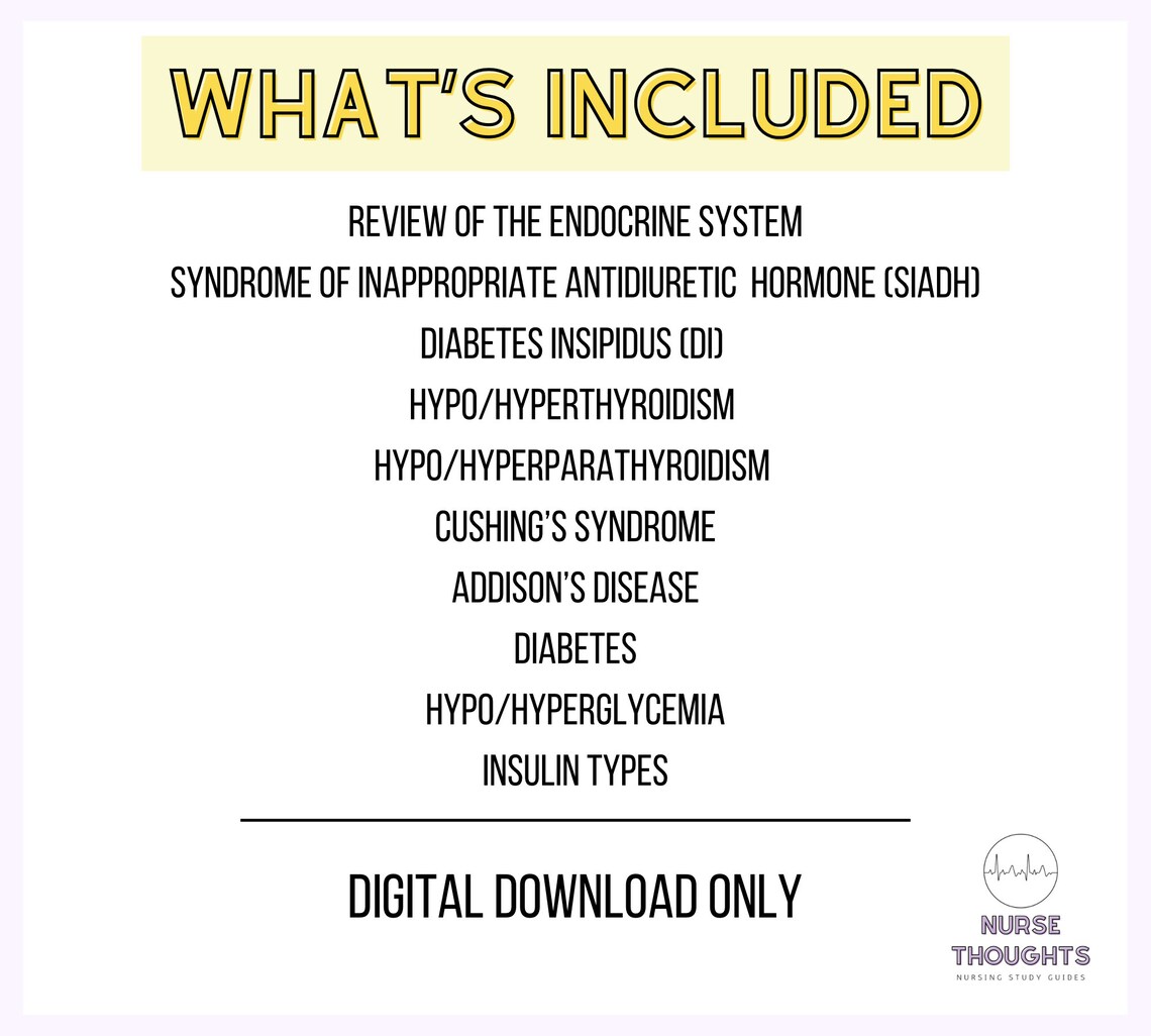 Endocrine System & Diseases Endocrine Bundle Nursing Study - Etsy