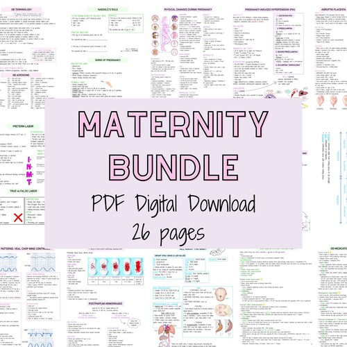 Ob/maternity Nursing Bundle Nursing Notes Digital Download - Etsy