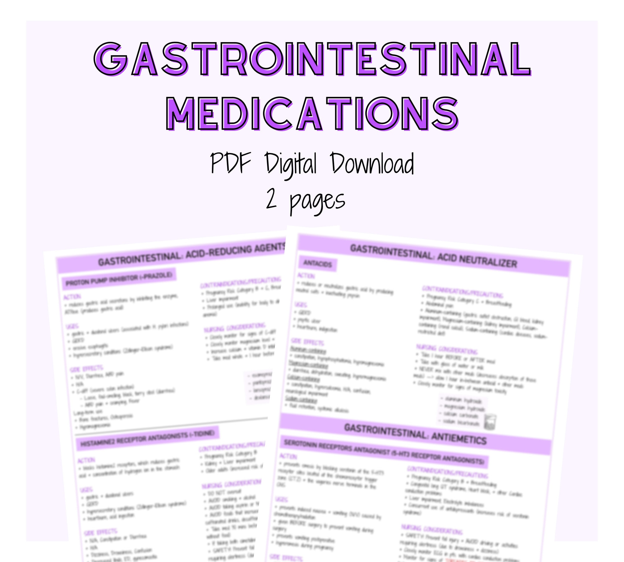 Gastrointestinal Pharmacology Notes, Pharmacology Notes ... Gastrointestinal Pharmacology Notes, Pharmacology Notes ...