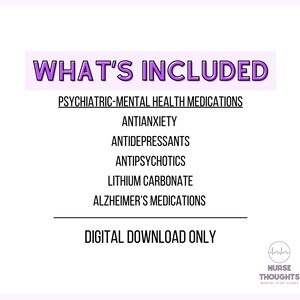 Psychiatric Mental Health Medications, Pharmacology Study Notes ...
