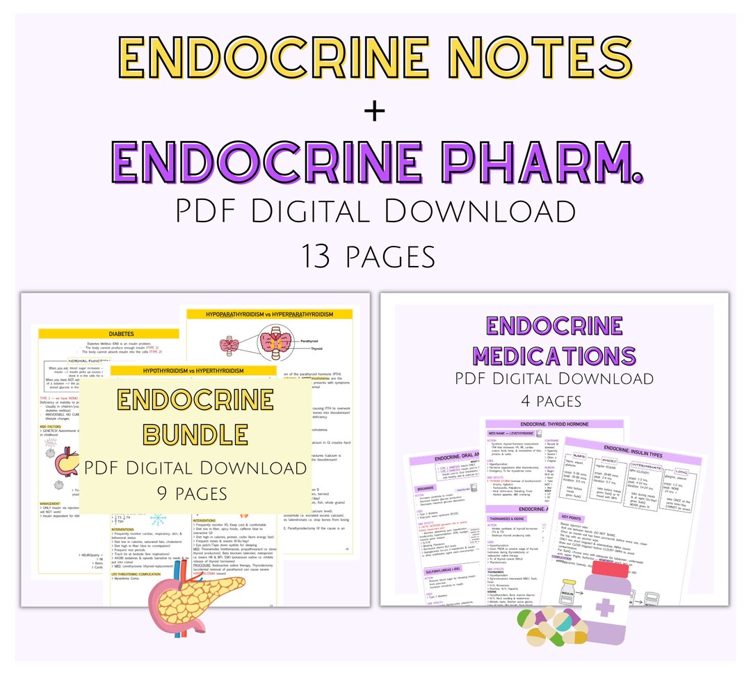 Endocrine System & Diseases, Endocrine Notes, Pharmacology Notes ...
