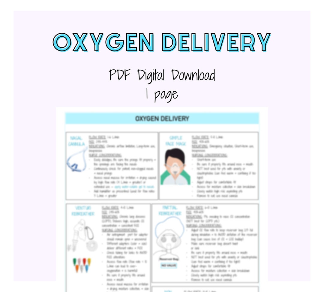 Oxygen Delivery Devices, Oxygenation, Respiratory Nursing Notes ...