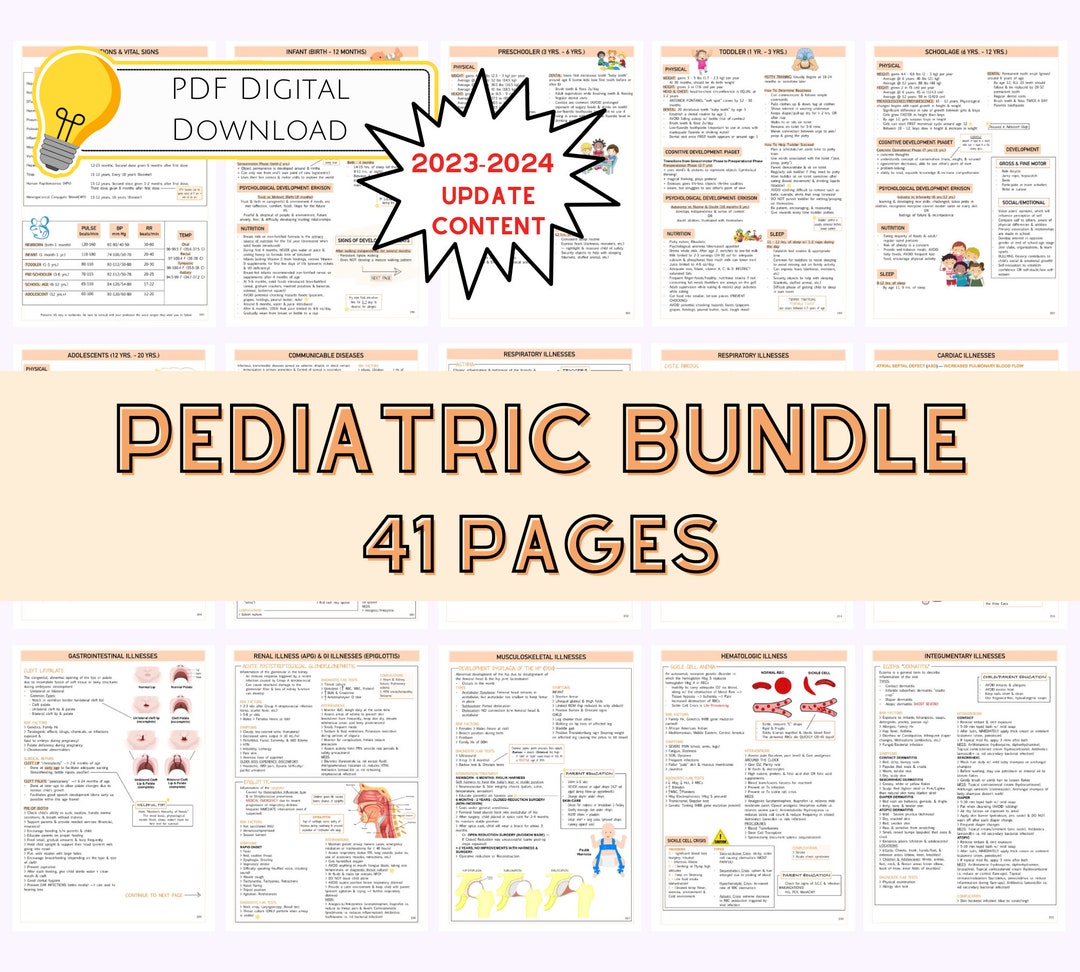 Pediatric Bundle Pediatric Basics Pediatrics Nursing Notes - Etsy