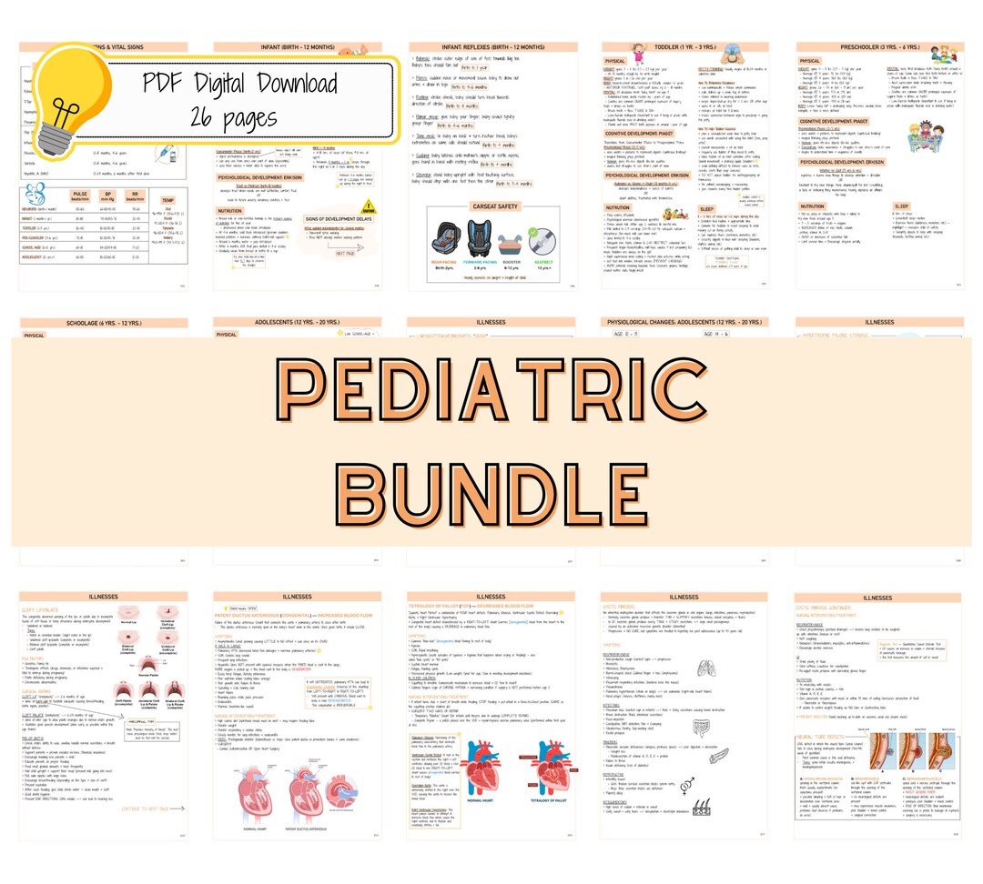 Pediatric Bundle Pediatric Basics Pediatrics Nursing Notes - Etsy