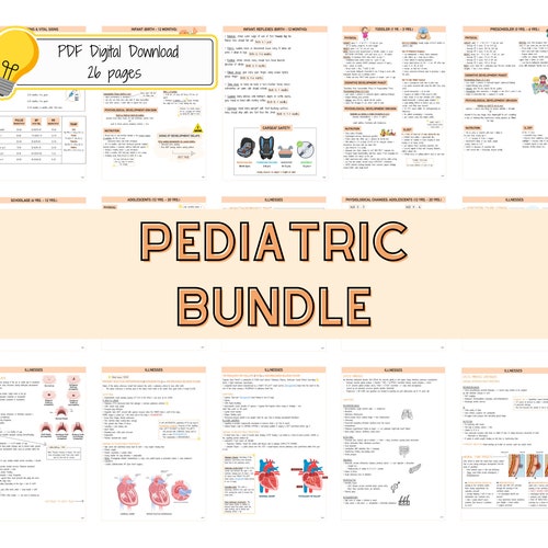 Pediatric Bundle Pediatric Basics Pediatrics Nursing Notes - Etsy