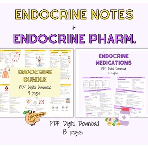 Endocrine System & Diseases Endocrine Notes Pharmacology - Etsy