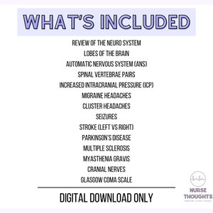 Neurological Bundle, Neuro Bundle Notes, Med Surg Notes, Medical ...