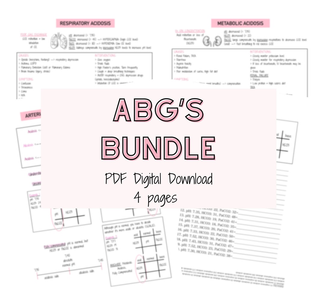 Arterial Blood Gases Acid-base Balance ABG Interpretation - Etsy