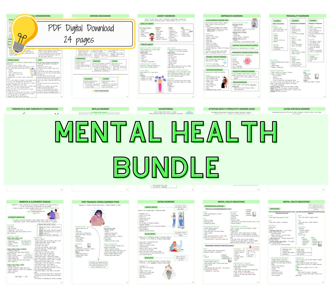 Psychiatric Mental Health Bundle Nursing Study Guides - Etsy
