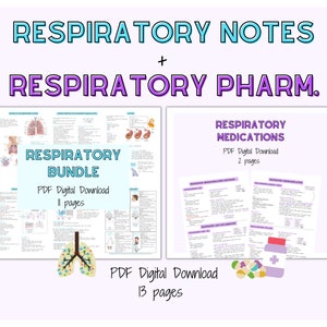 Respiratory Notes Med Surg Bundle Pharmacology Notes - Etsy