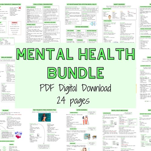 Psychiatric Mental Health Bundle Nursing Study Guides - Etsy