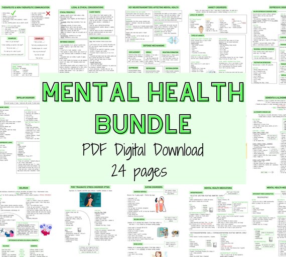 Psychiatric Mental Health Bundle Nursing Study Guides - Etsy
