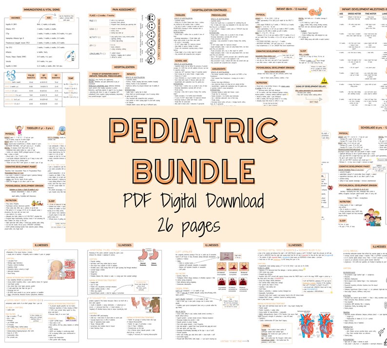 Pediatric Bundle Pediatric Basics Pediatrics Nursing Notes - Etsy