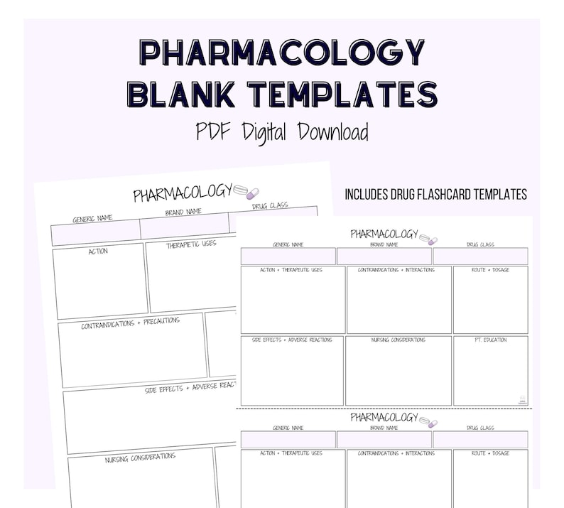 Pharmacology Bundle, Nursing Notes, Nursing Study Guide, Instant ...