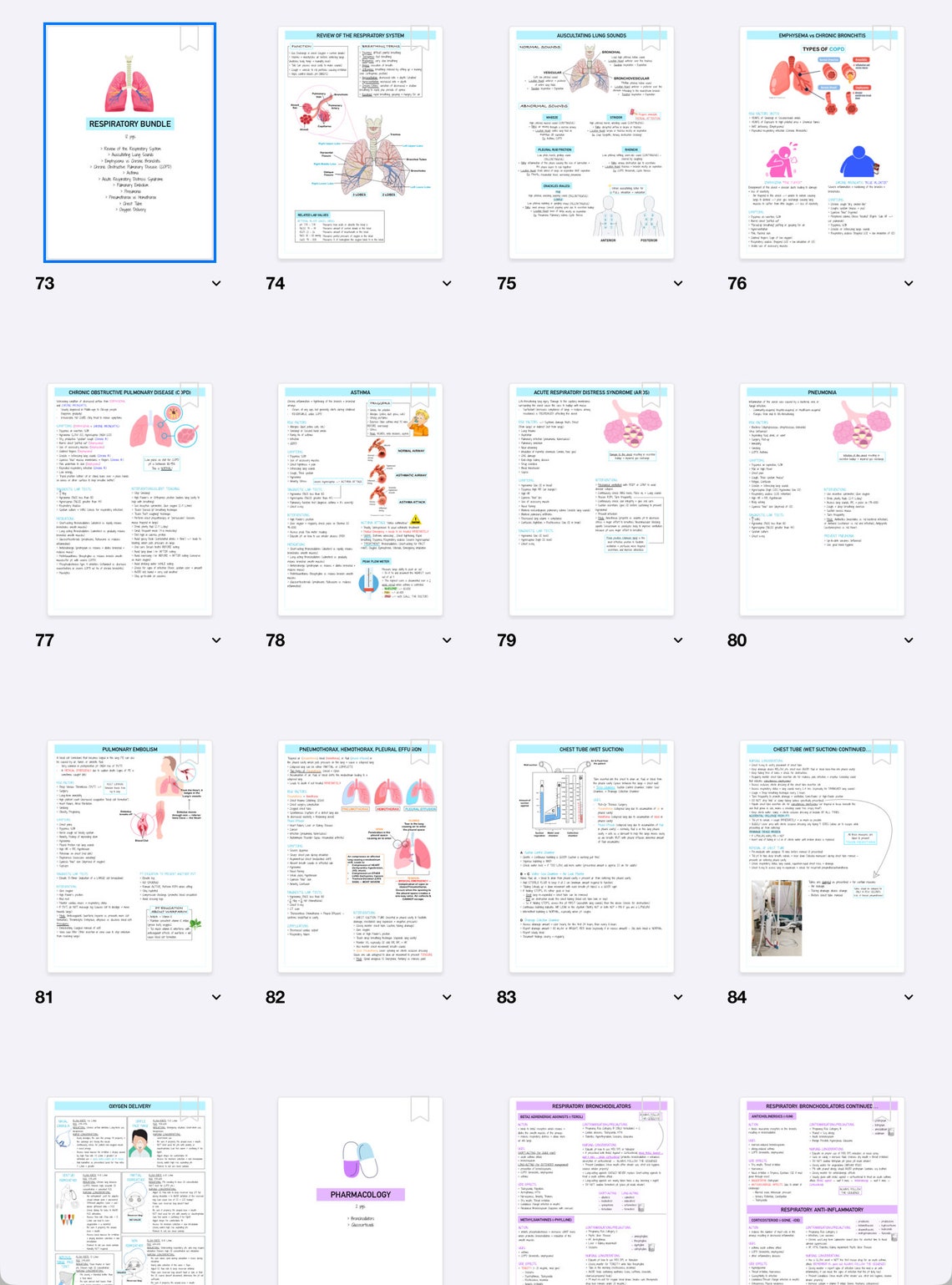 Respiratory Notes Med Surg Bundle Pharmacology Notes - Etsy