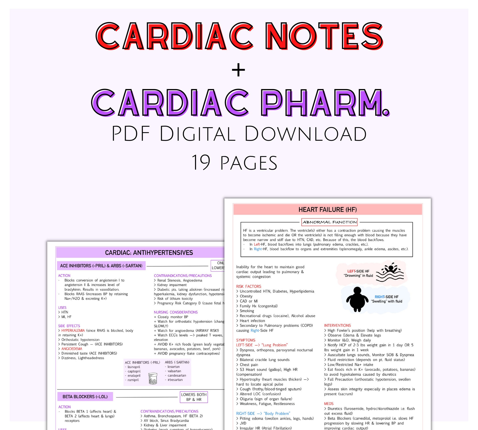 Cardiac Bundle Notes, Med Surg Notes, Pharmacology Notes, Nursing Study ...