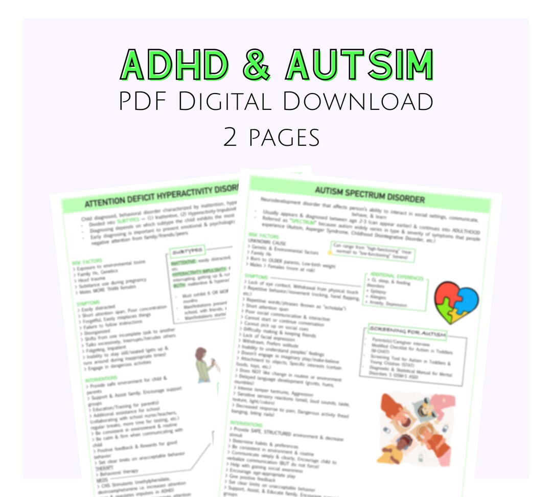 ADHD, Autism, Mental Health Notes, Psychiatric Notes, Neurodivergent ...