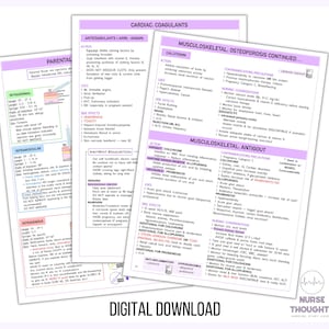 Pharmacology Bundle, Nursing Notes, Nursing Study Guide, Instant ...