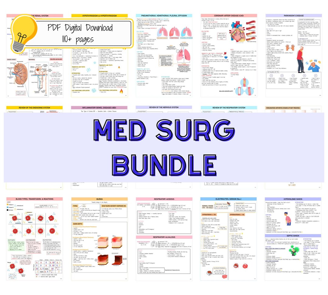 Med Surg Bundle Med Surg Study Guide Bundle Nursing Notes - Etsy