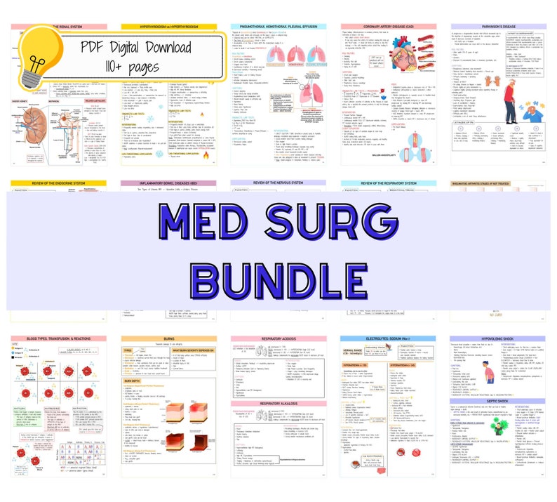 Med Surg Bundle Med Surg Study Guide Bundle Nursing Notes - Etsy