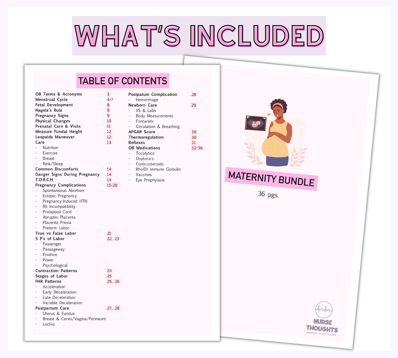 Ob/maternity Nursing Bundle, Nursing Notes, Digital Download, Nursing ...