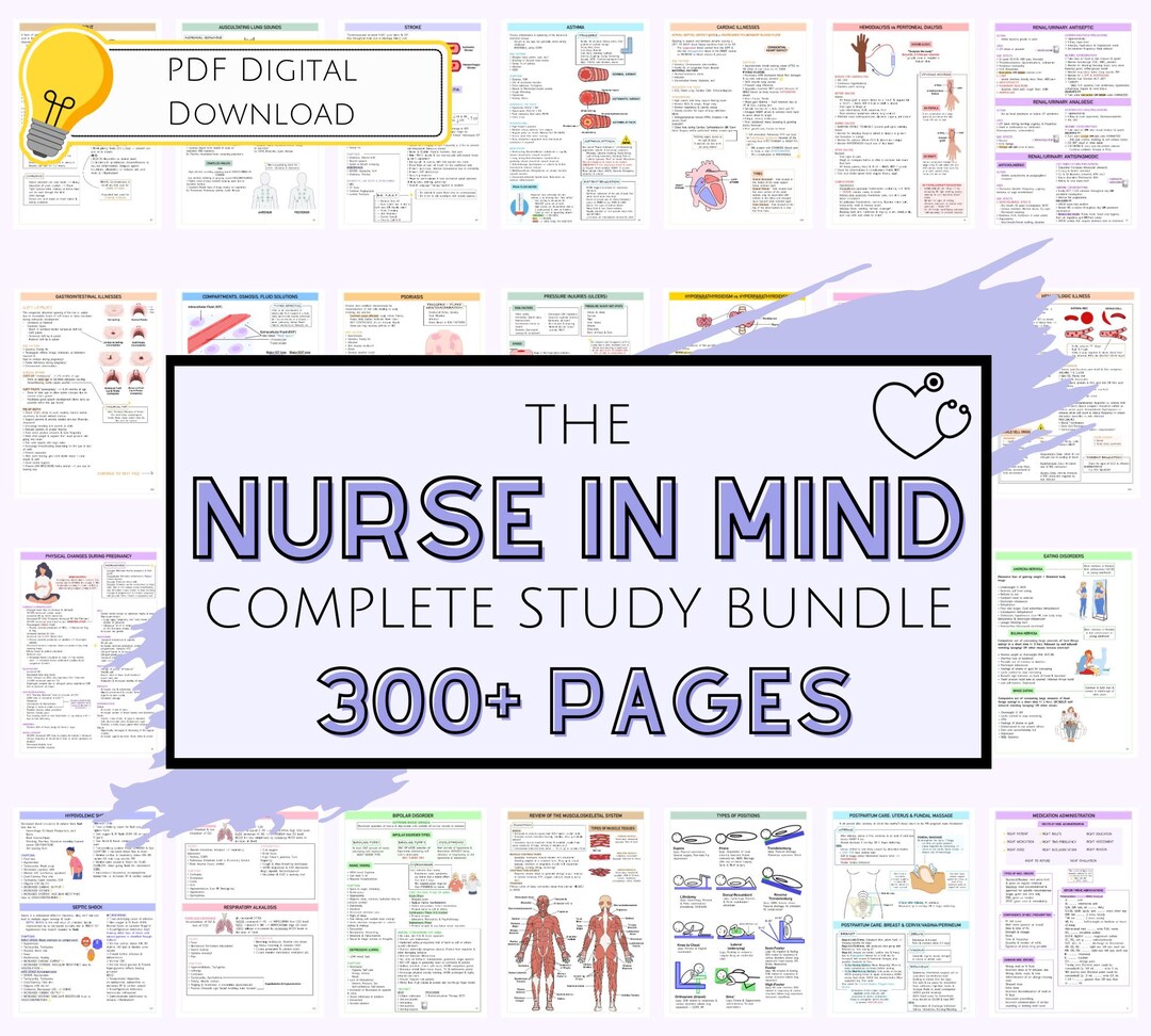 Nurse in Mind Complete Study Bundle, Nursing Notes, Nursing Study Guide ...